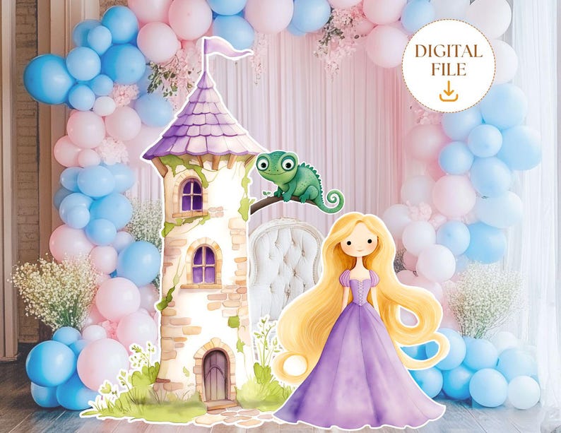 Rapunzel Cutout, Tangled Big Decor, Princess Castle Rapunzel Party ...