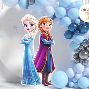 Elsa and Anna Cutout, Frozen Cut Out, Frozen Birthday Decor, Frozen ...