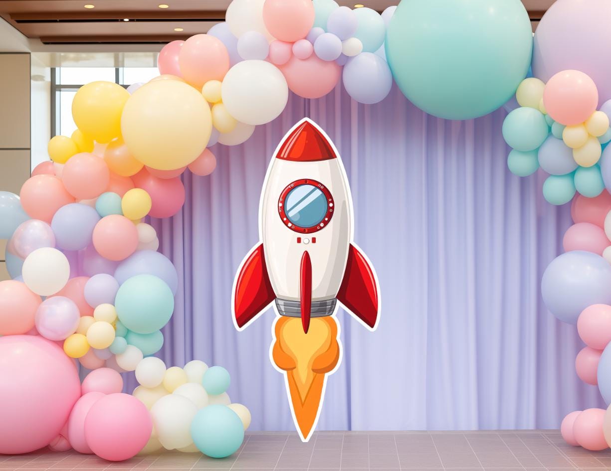Space Rocket Big Decor, Astronaut Party Prop, Girl Astronaut Cutout ...