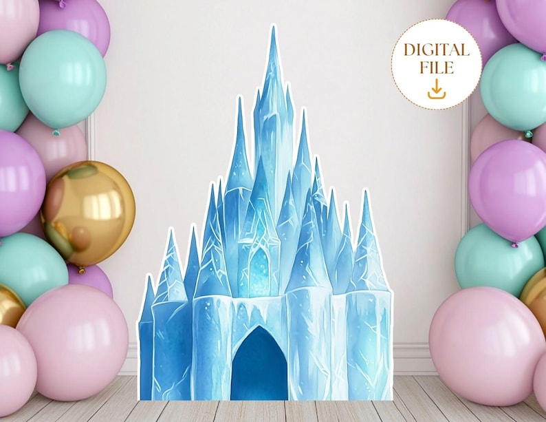 CASTLE BIG DECOR Cutout, Frozen Castle Cutout, Princess Birthday Party ...