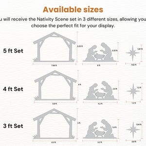 5ft 4ft 3ft Christmas Nativity Template Printable, Trace and Cut ...