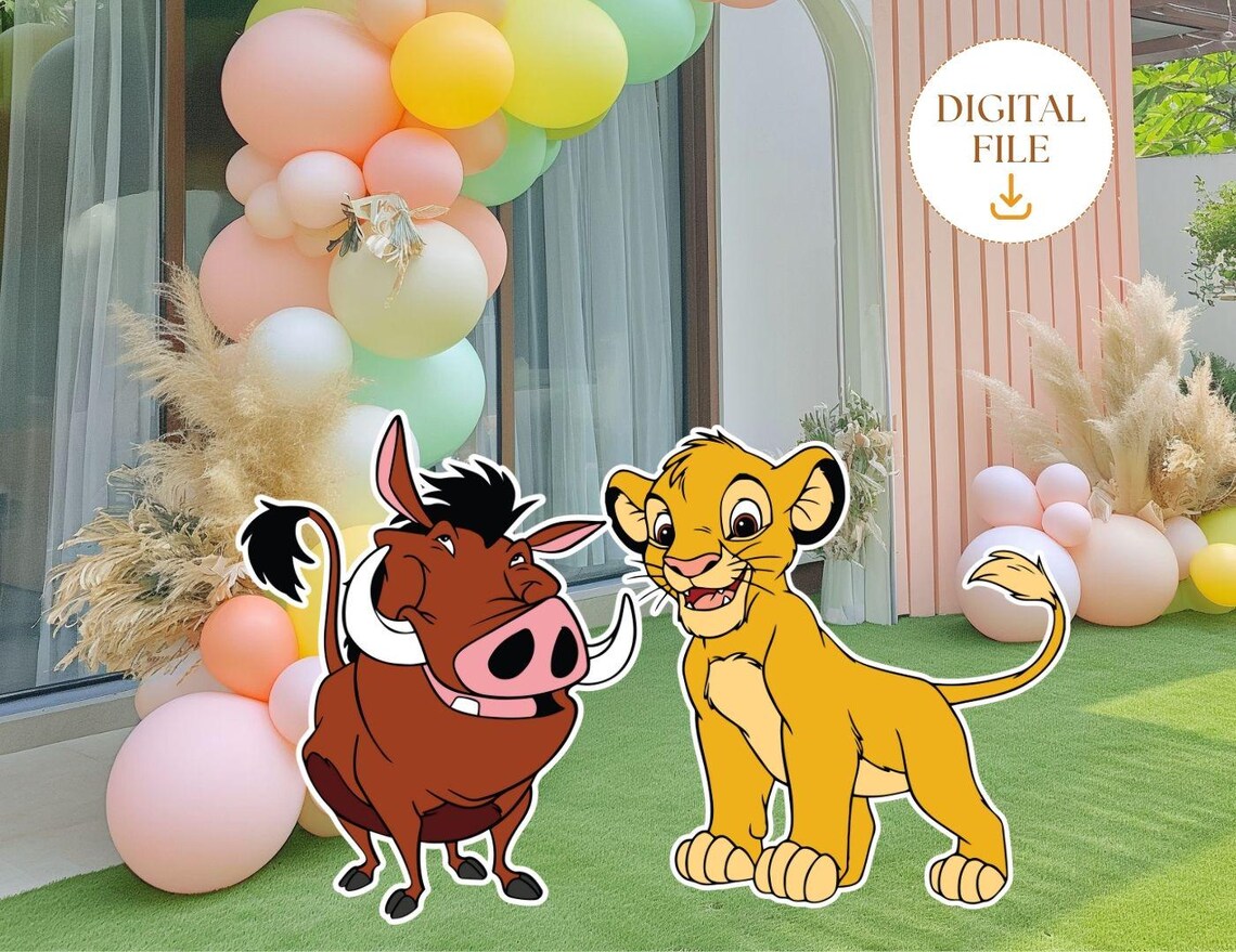 Lion King Cutout, Simba Cutout Decor, Lion King Theme Party Decoration ...