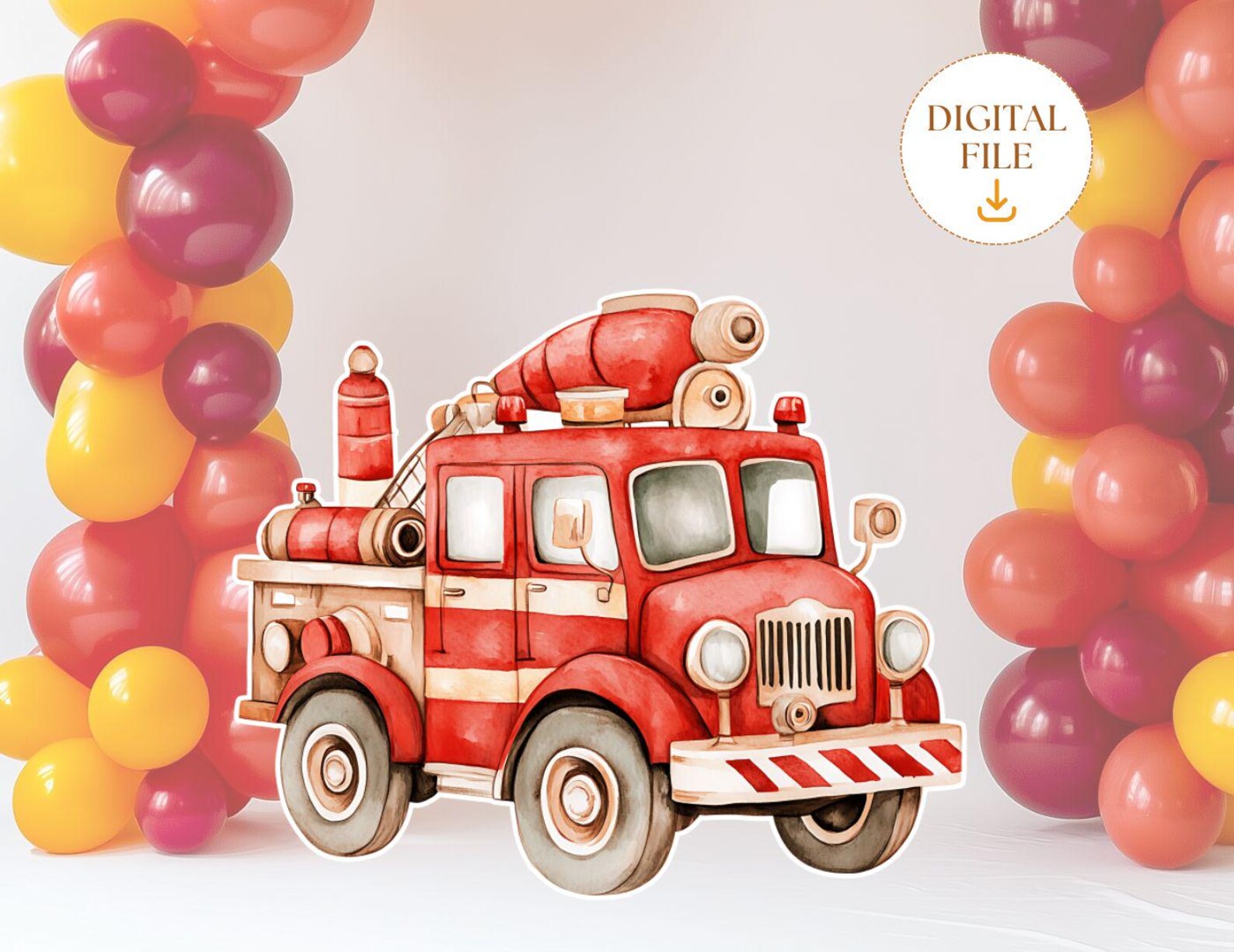 Fire Truck Cutouts, Fire Truck Themed Birthday Decor, Firefighter Party ...