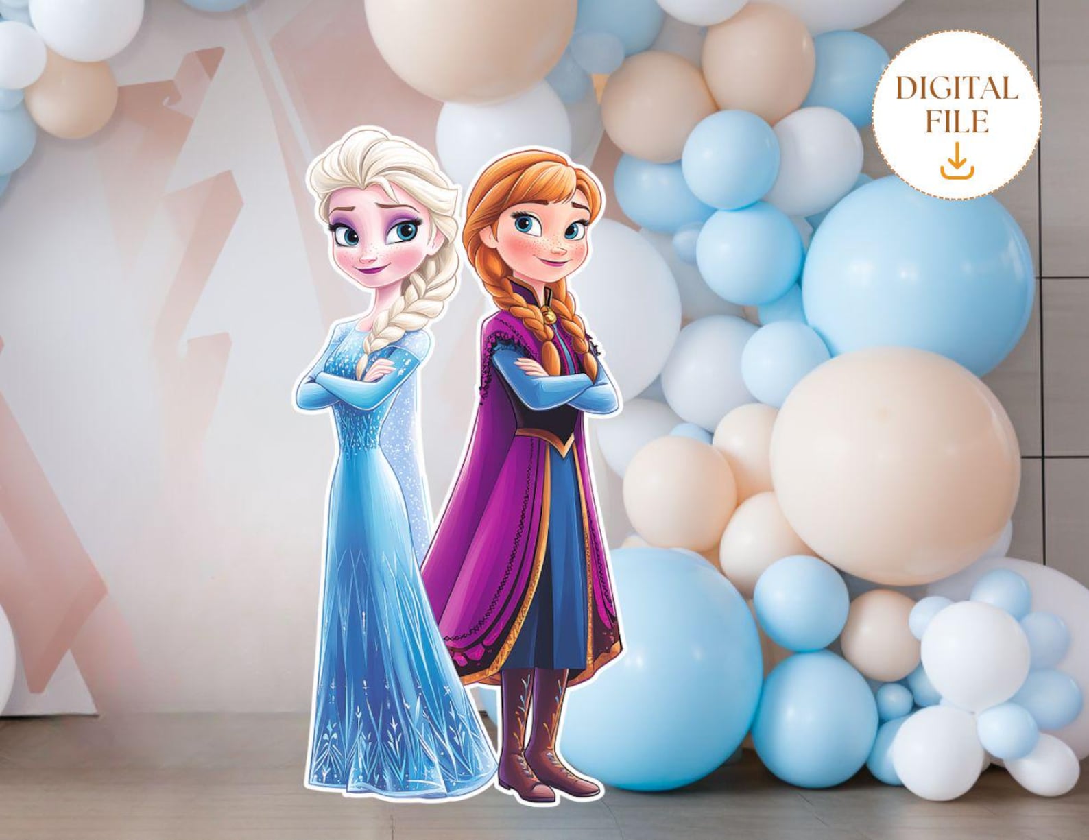 Elsa and Anna Cutout, Frozen Cut Out, Frozen Birthday Decor, Frozen ...