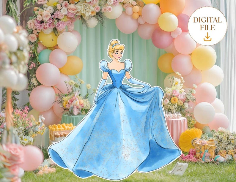 Cinderella Cutout Decor, Princess Theme Party, Princes Birthday ...