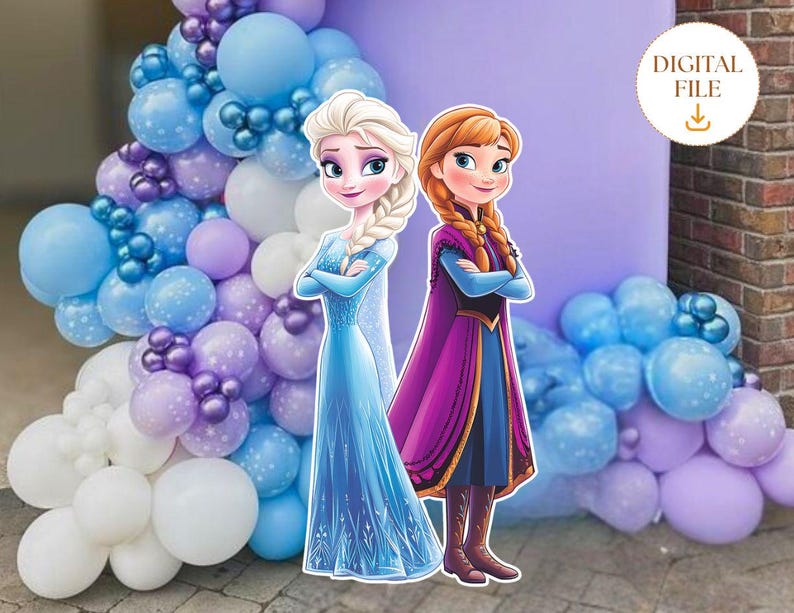 Elsa and Anna Cutout, Frozen Cut Out, Frozen Birthday Decor, Frozen Party Decoration, Frozen ...