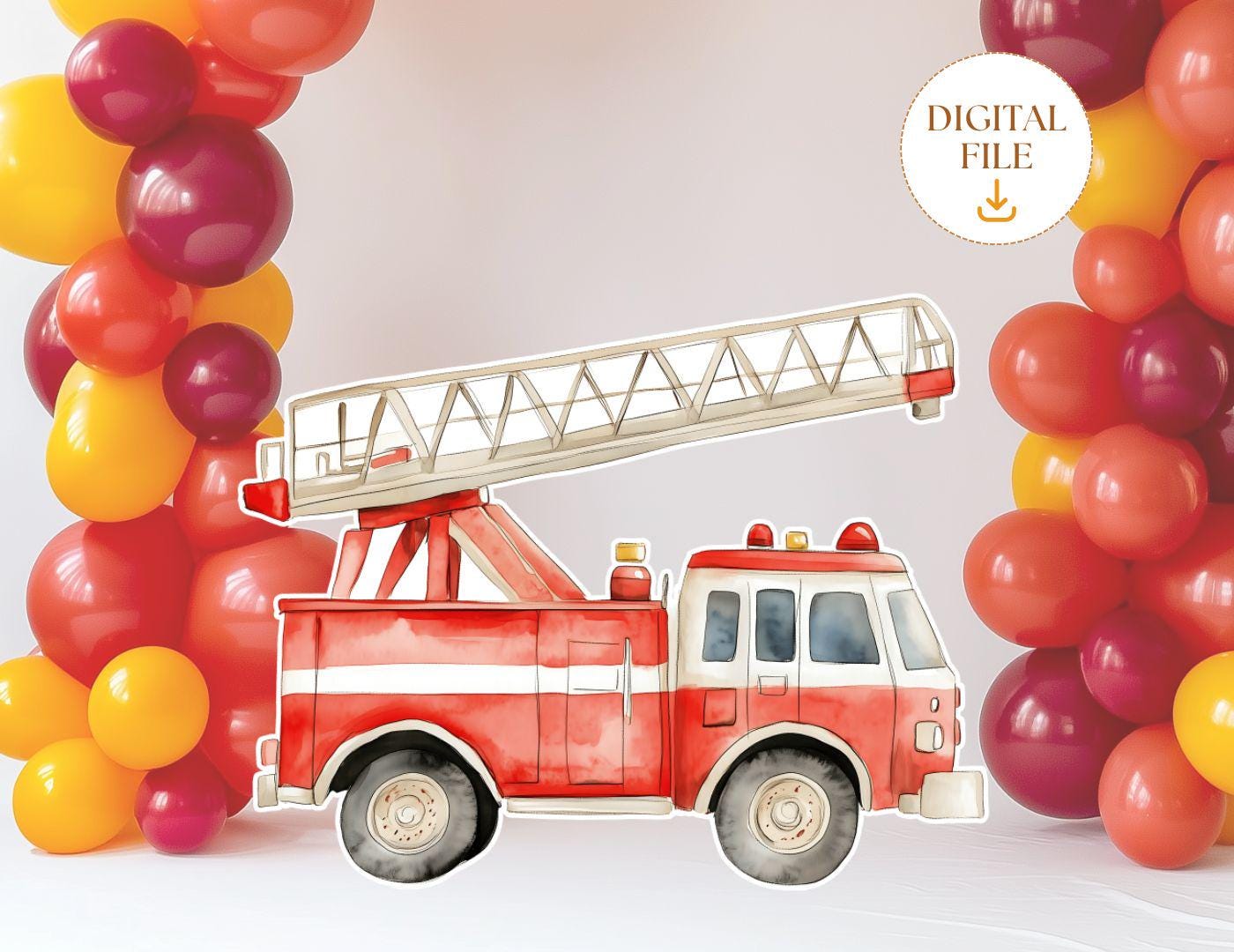 Fire Truck Cutouts, Fire Truck Themed Birthday Decor, Firefighter Party ...