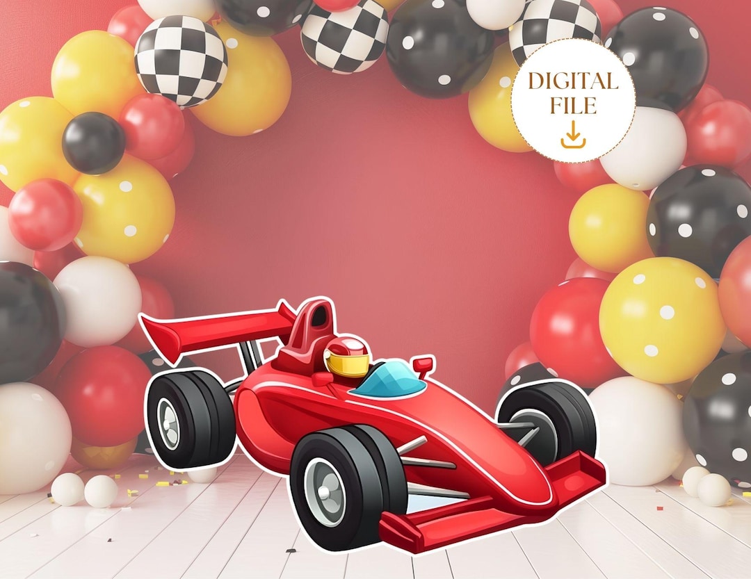 Race Car Party Cutouts, Racing Car Birthday Decor Cutouts, Red Car ...