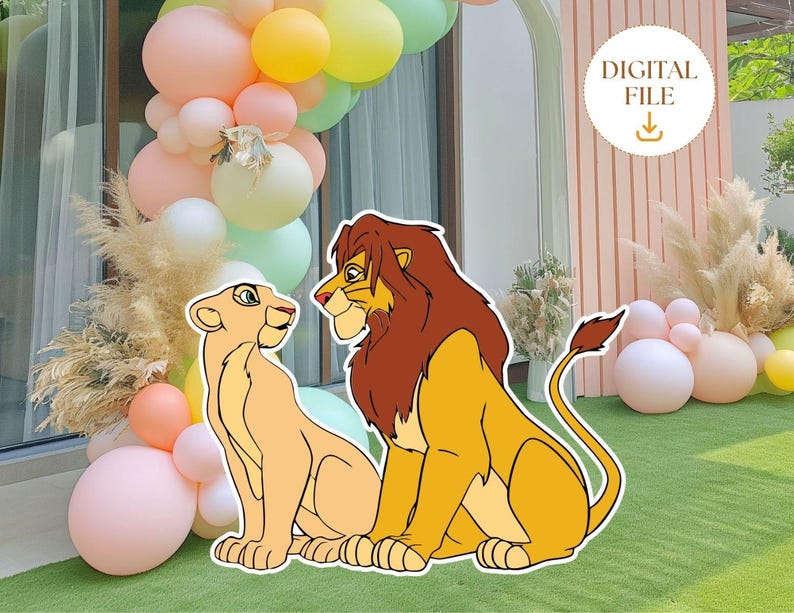 Lion King Cutout, Simba Birthday Decoration, Lion King Theme Party ...