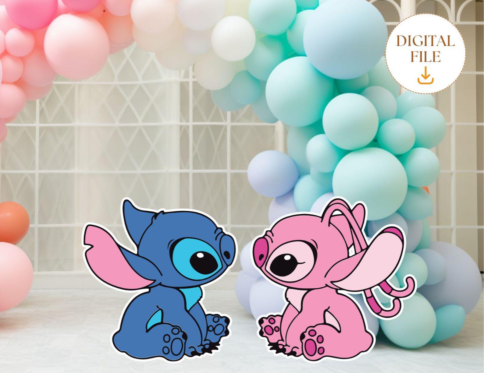 Stitch and Angel Cutout, Lilo and Stitch Big Decor, Party Decoration ...
