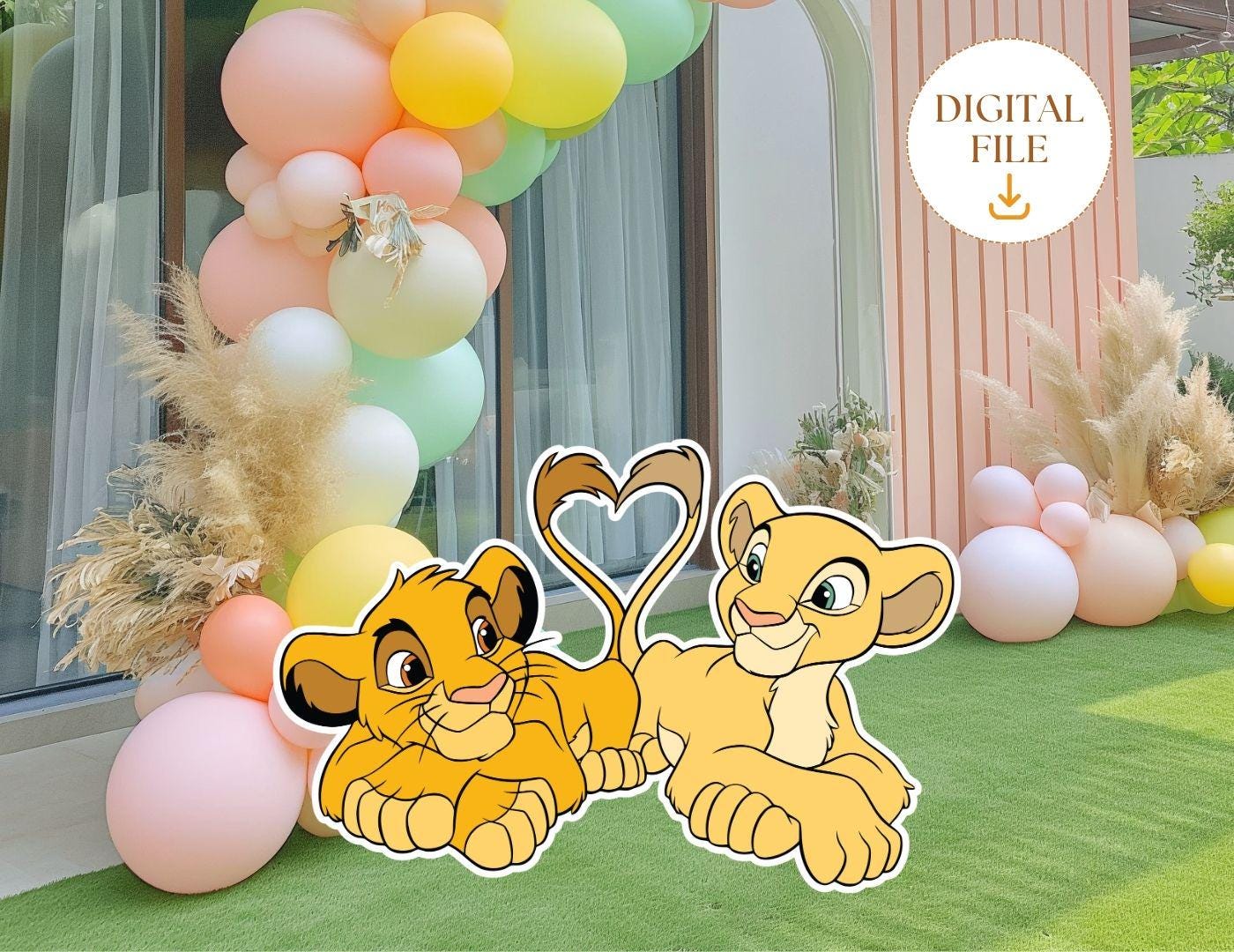 Lion King Cutout, Nala and Simba Cutout, Lion King Theme Party ...