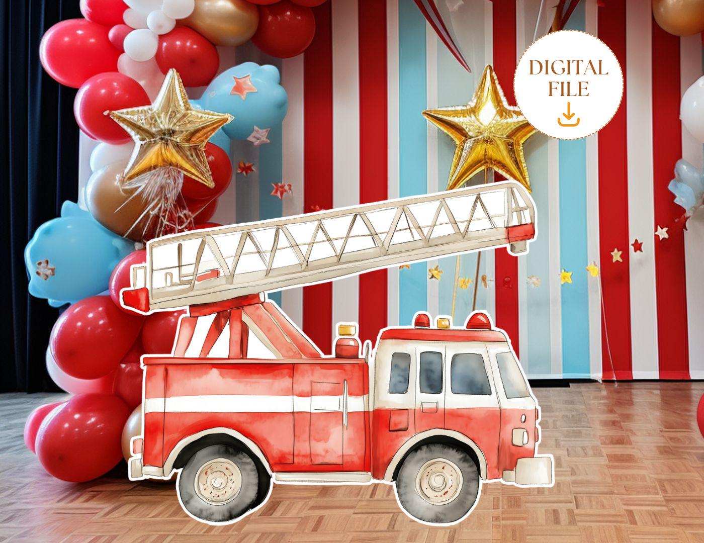 Fire Truck Cutouts, Fire Truck Themed Birthday Decor, Firefighter Party ...