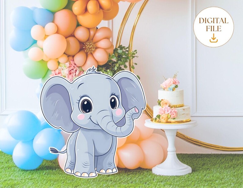 Safari Animals Big Decor, Jungle Animals Cutout Decor, Cute Elephant ...