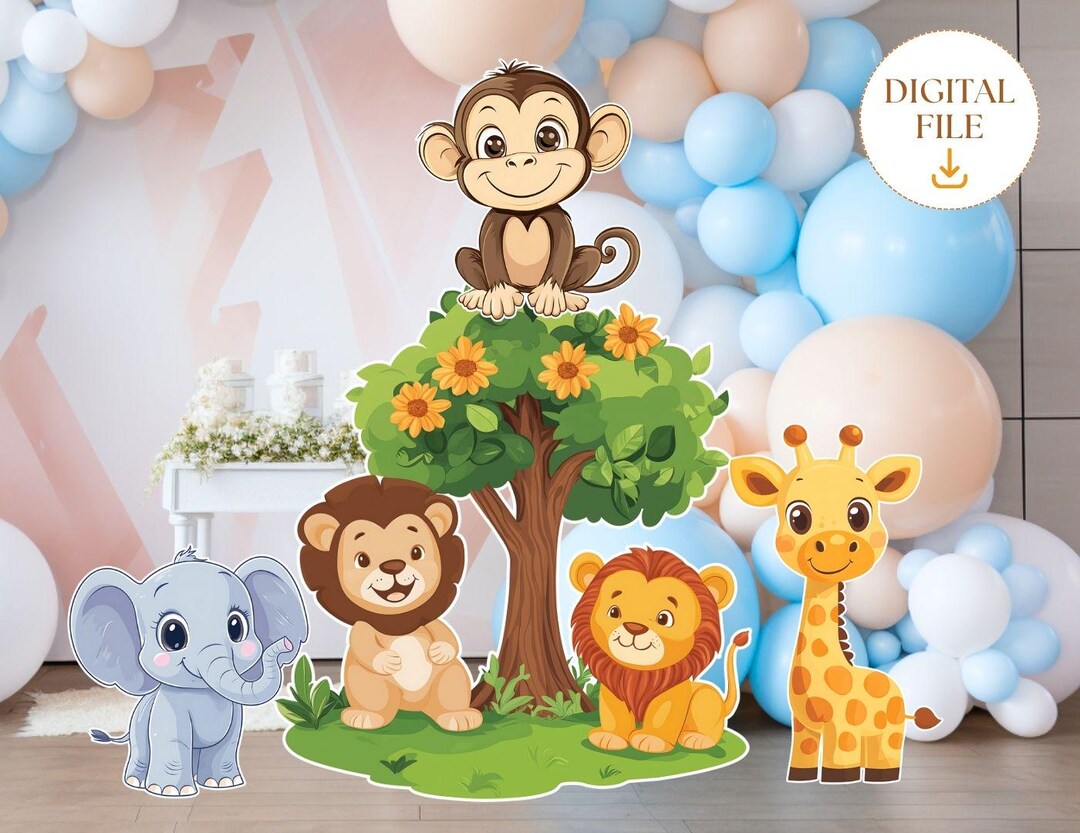 Safari Animals Cutout Bundle, Jungle Animal Birthday Decor, Safari ...
