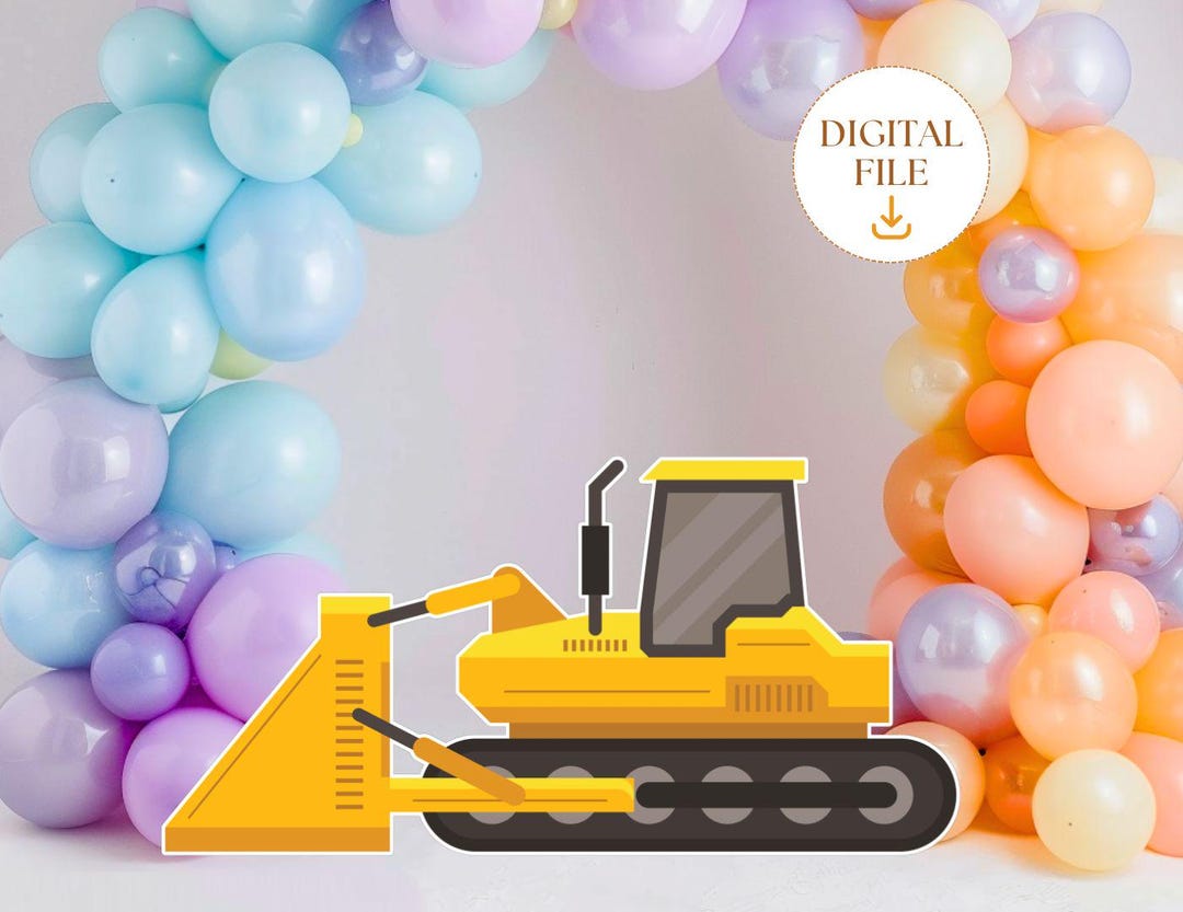 Construction Party Decor, Bulldozer Cutout, Digger Birthday Prop ...
