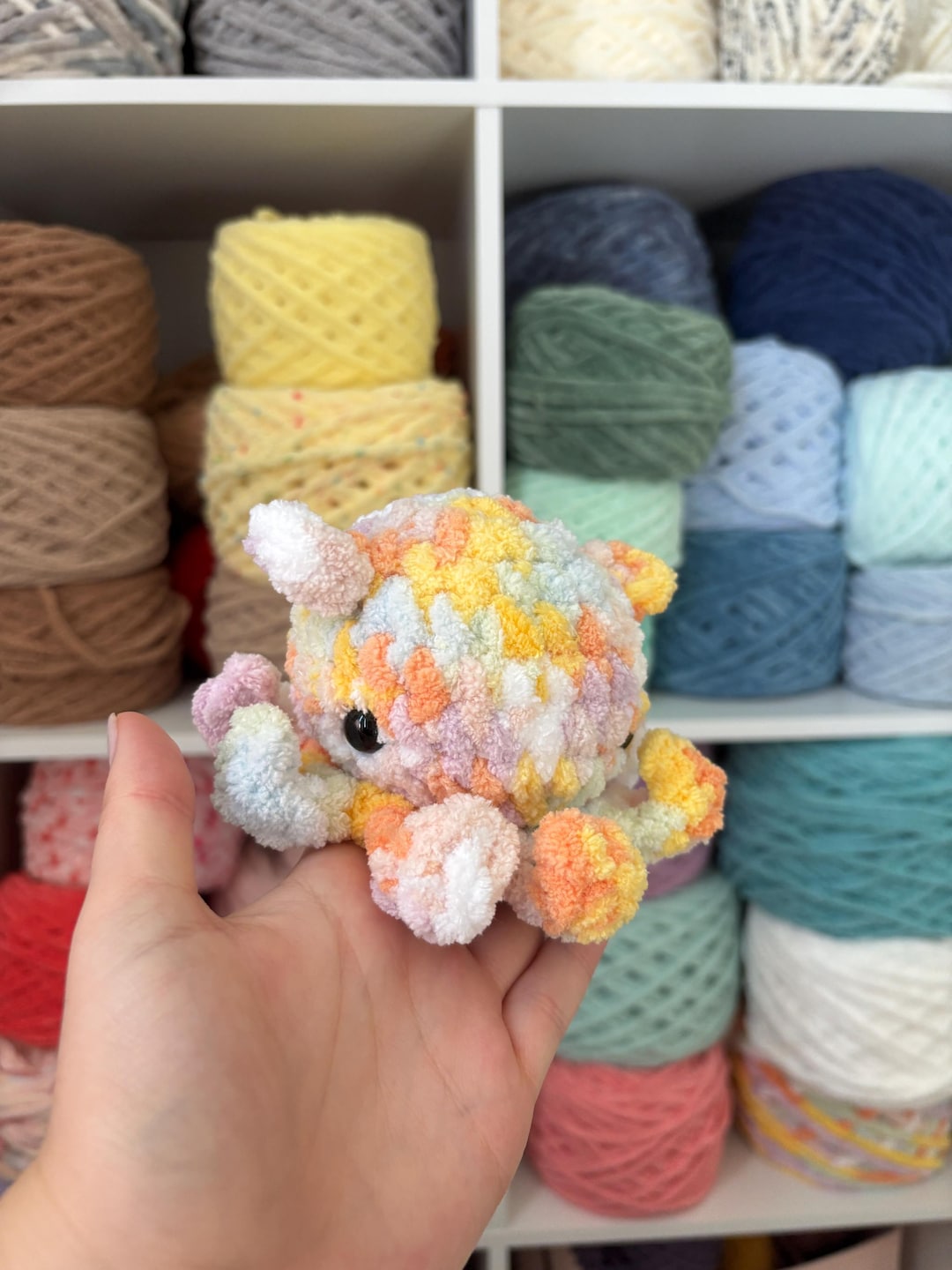 Pastel Rainbow Dumbo Octopus Plush: Handmade Crochet Sea Life Gift - Etsy
