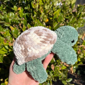 Green Sea Turtle Plushie - Crochet Amigurumi Handmade Shell Gift for ...
