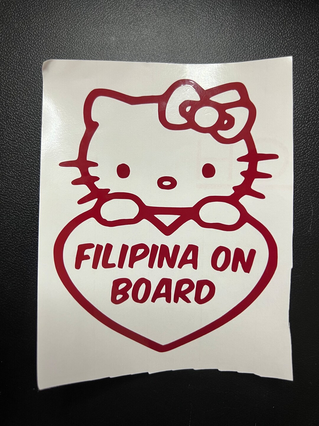 Hello Kitty Filipina on Board, Red Bee, 5x4 Inch ,vinyl , Weatherproof ...