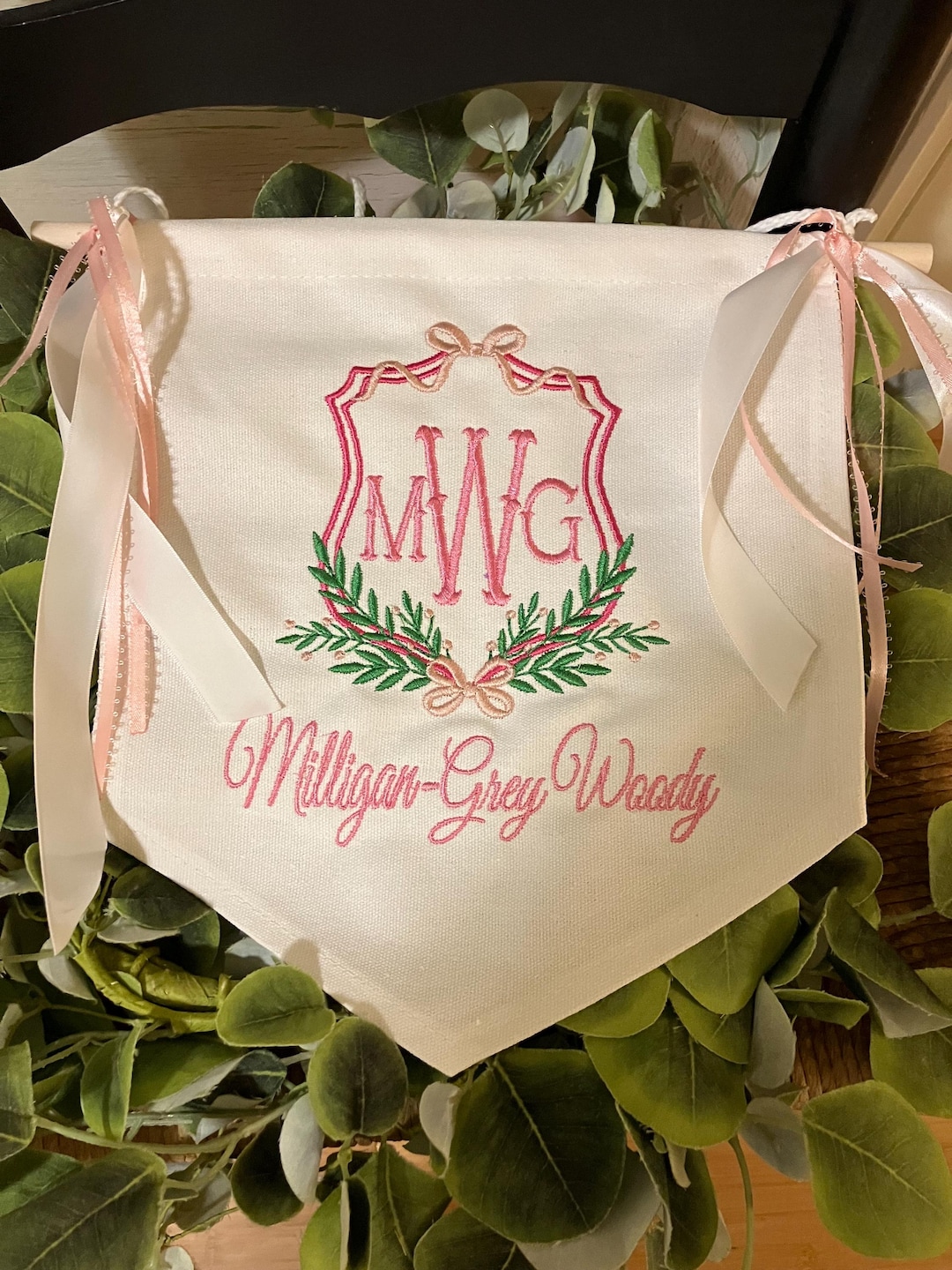 Custom Baby Birth Banner: Floral Crest Nursery Decoration - Etsy