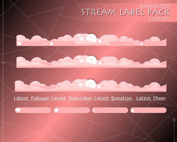 Cloud Animated Stream Overlay Label Pack Ready to Use - Etsy