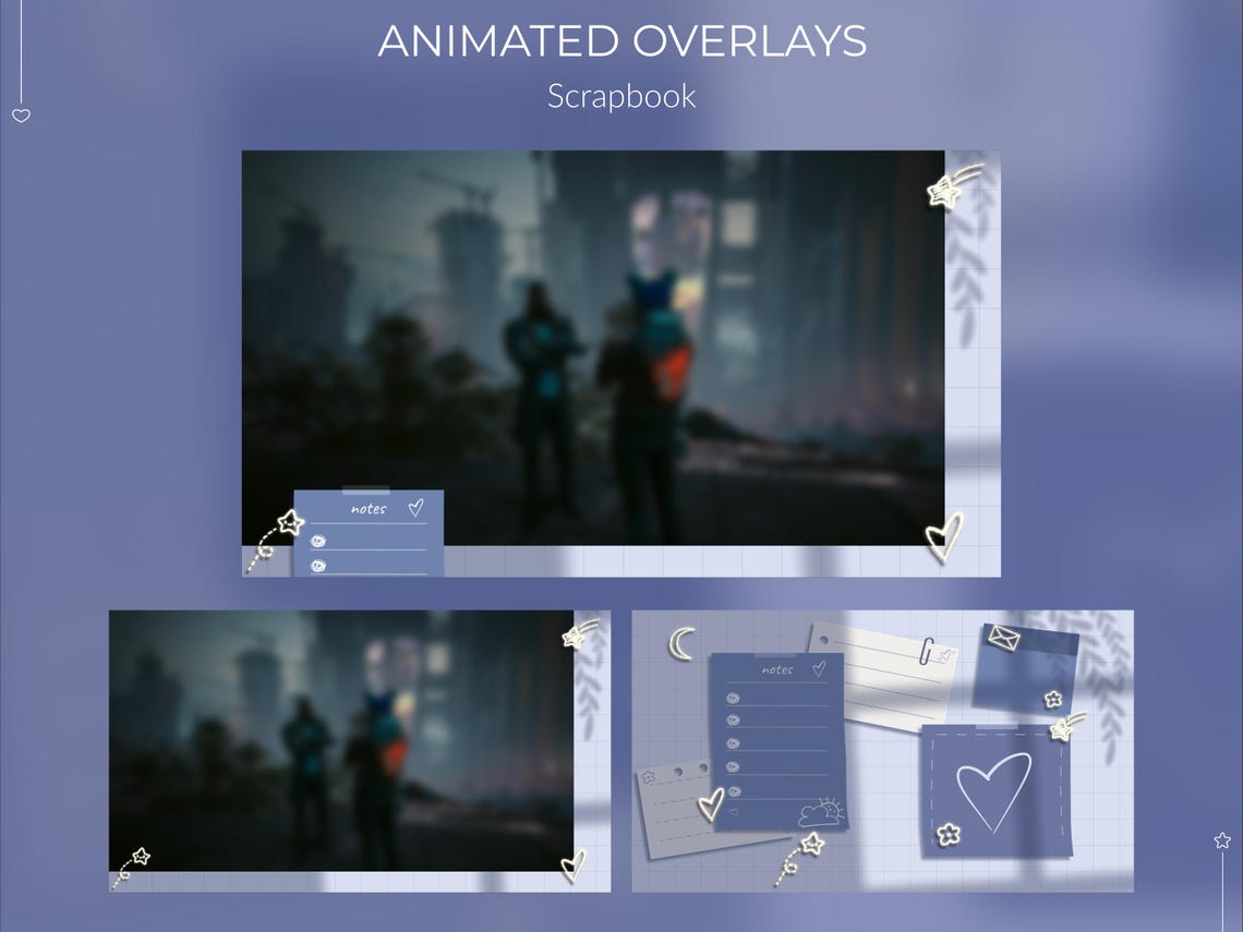 Scrapbook Overlay Stream Pack | Animated | Minimalist | Overlays ...