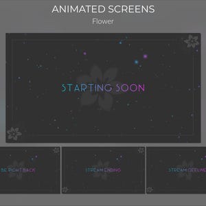 Flower Animated Stream Pack | Dark Theme | Twitch | Animated Overlays ...