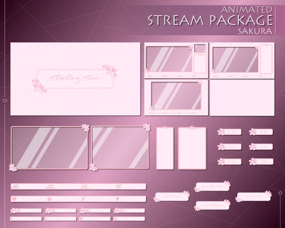 Sakura Stream Package Overlays Screens Alerts Pink - Etsy UK