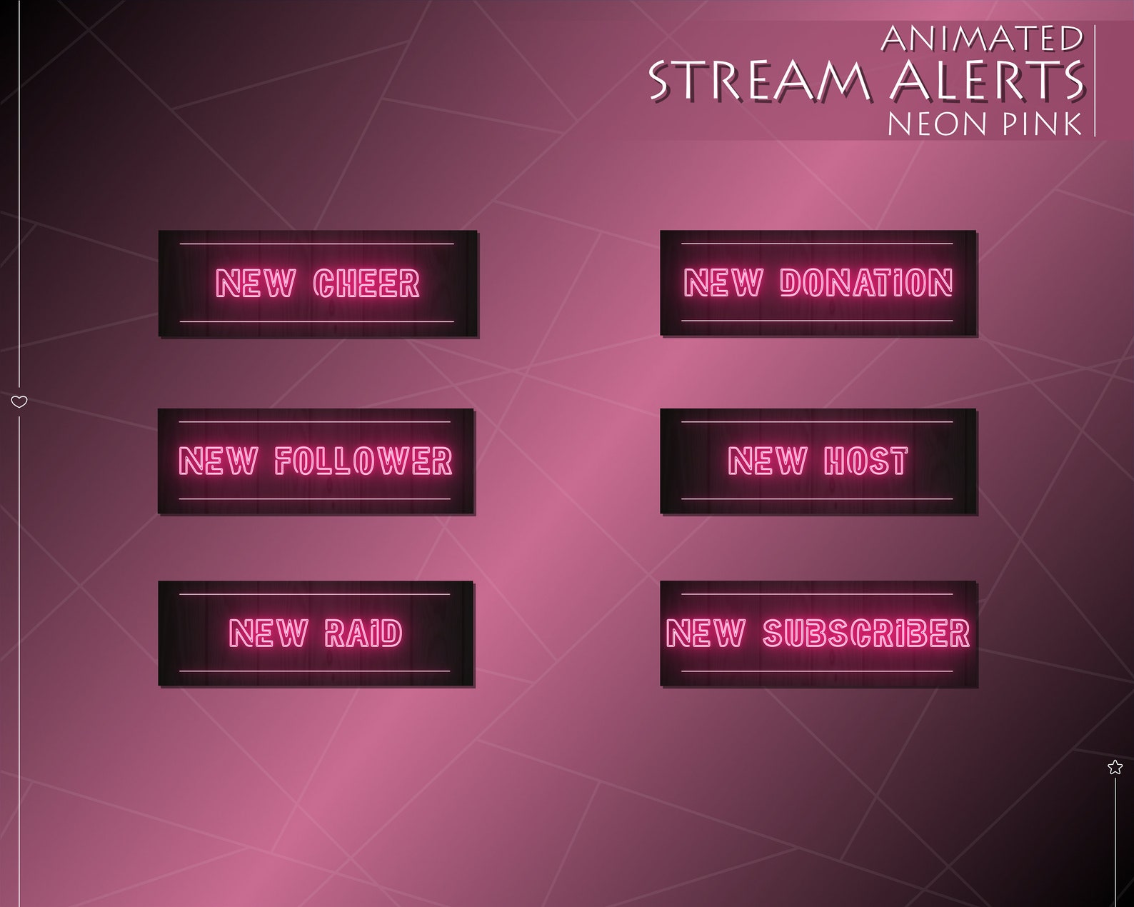 Neon Pink Stream Package Pink Funky Aesthetic Streamer - Etsy