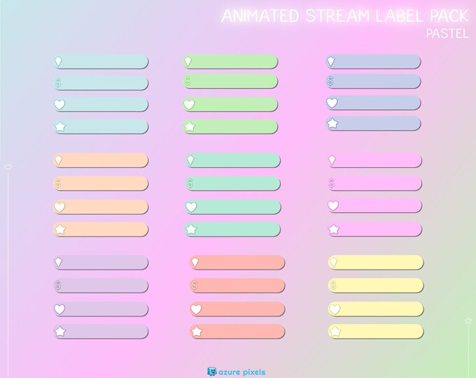 Cloud Animated Stream Overlay Label Pack | Ready to Use | Twitch ...