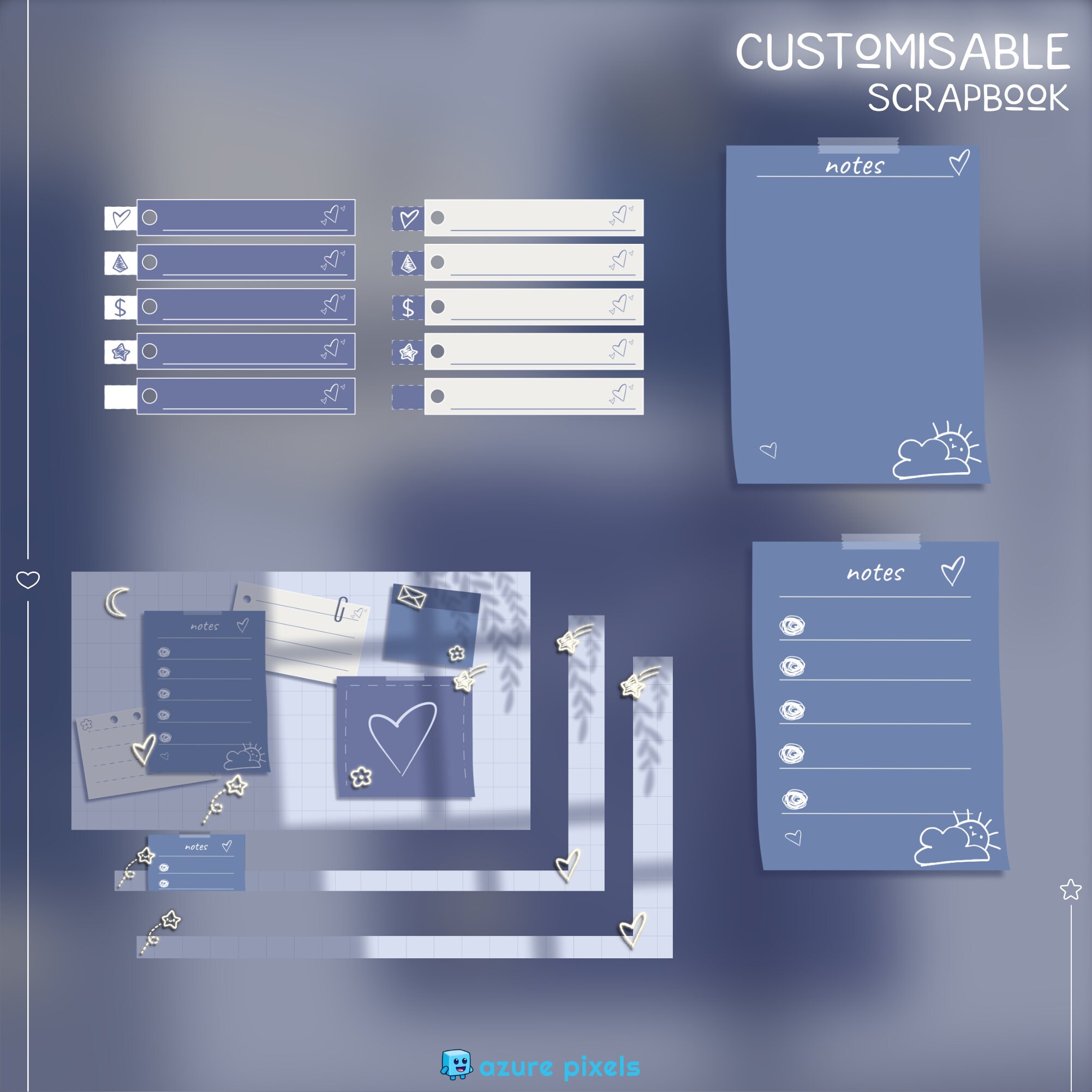 Scrapbook Overlay Stream Pack Animated Minimalist Overlays Twitch ...