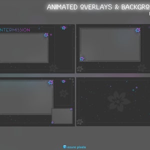 Flower Animated Stream Pack Dark Theme Twitch Animated Overlays ...