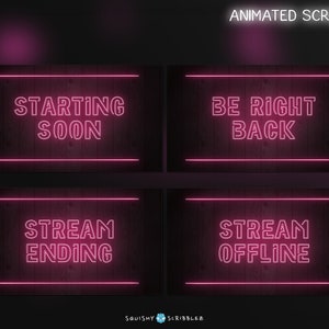 Neon Pink Stream Package Pink Funky Aesthetic Streamer Graphics Neon ...