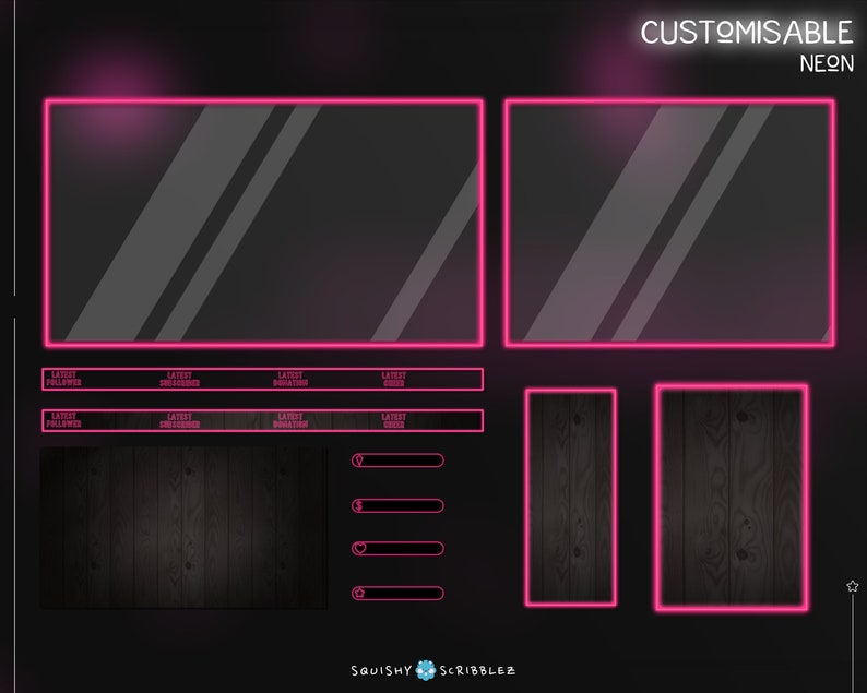 Neon Pink Stream Package Pink Funky Aesthetic Streamer - Etsy