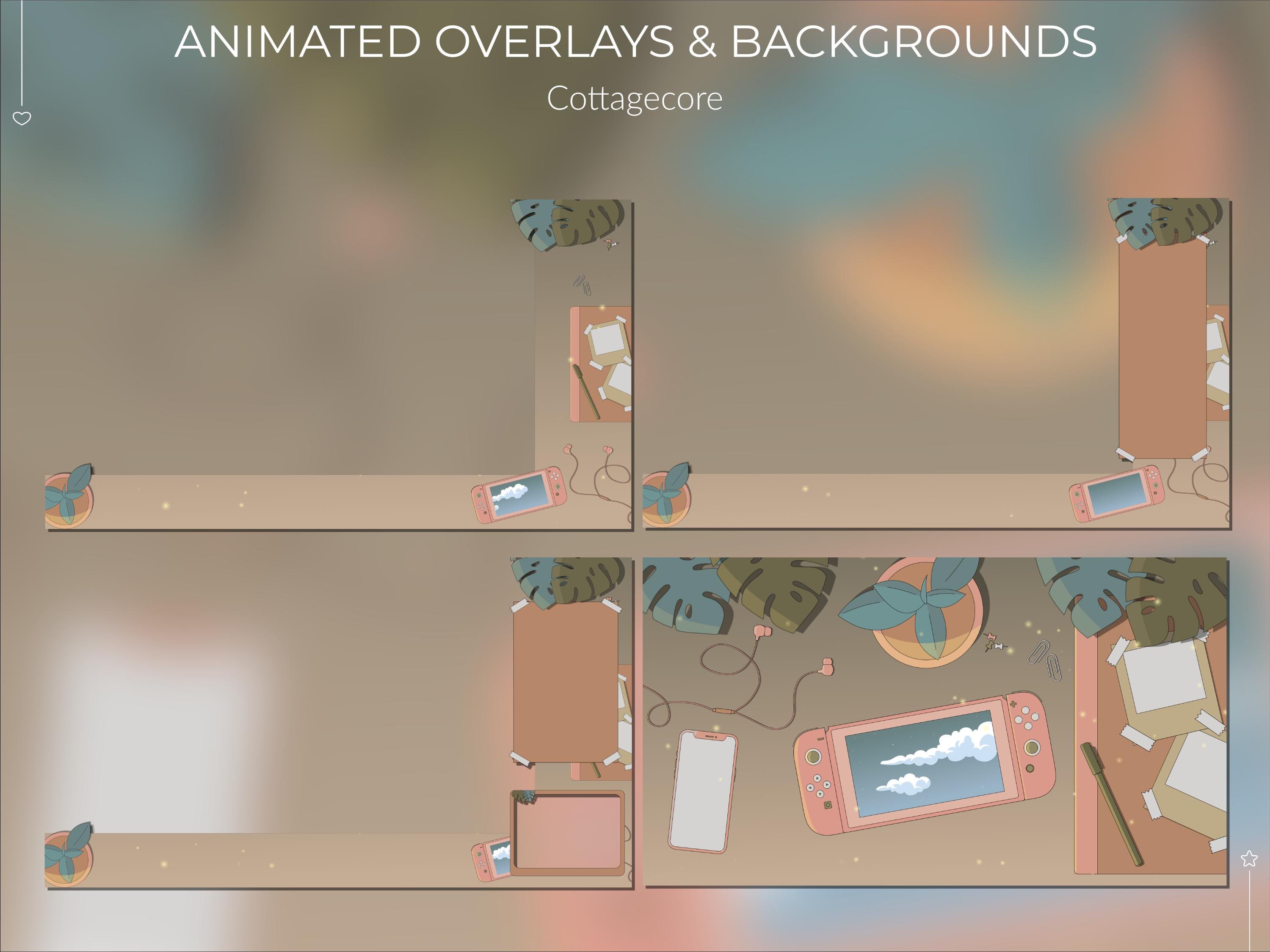 Cottagecore Twitch Overlay Pack – Animated Desk Scene | Cozy Stream ...