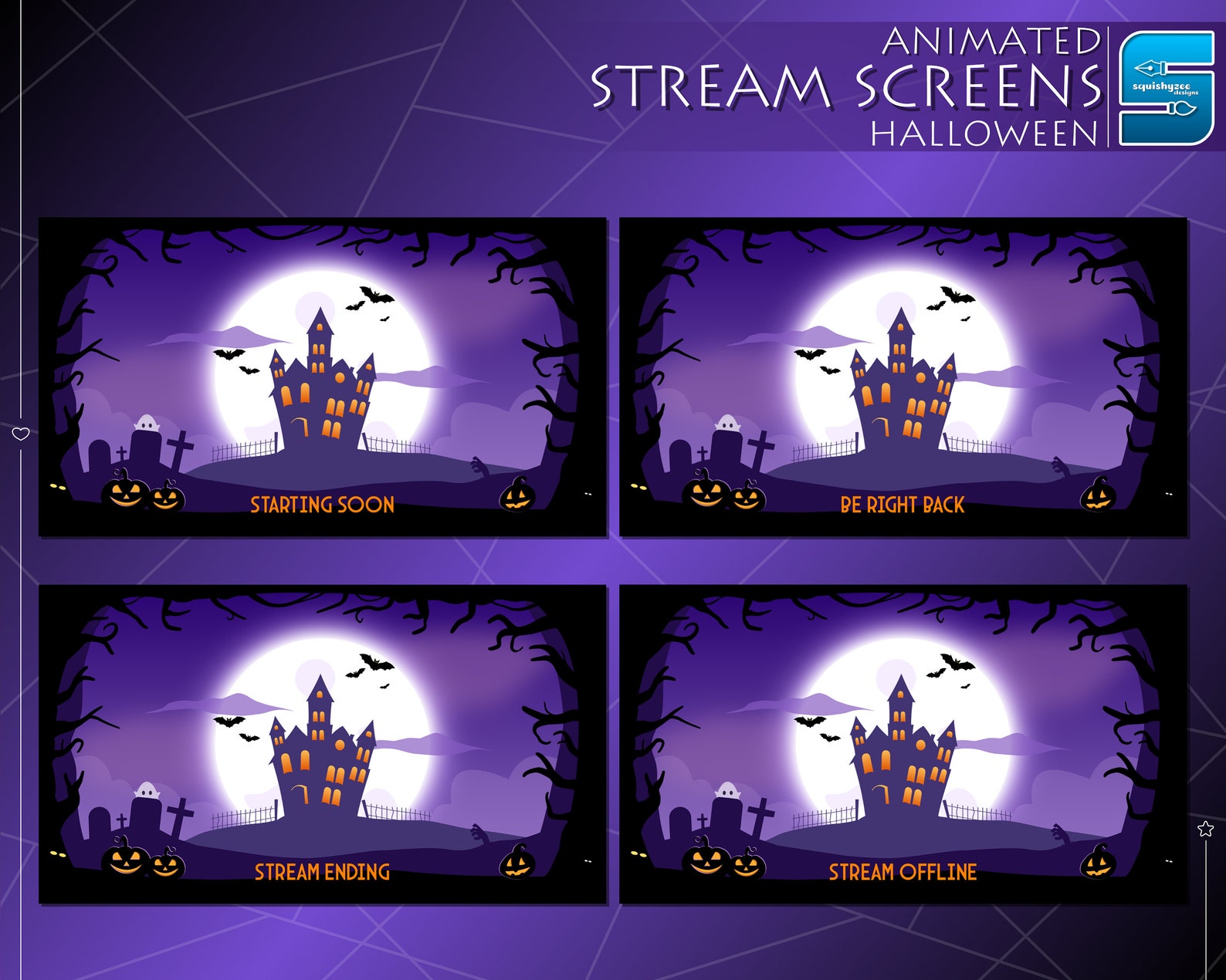 Halloween Animated Stream Pack Twitch Animated Overlays - Etsy