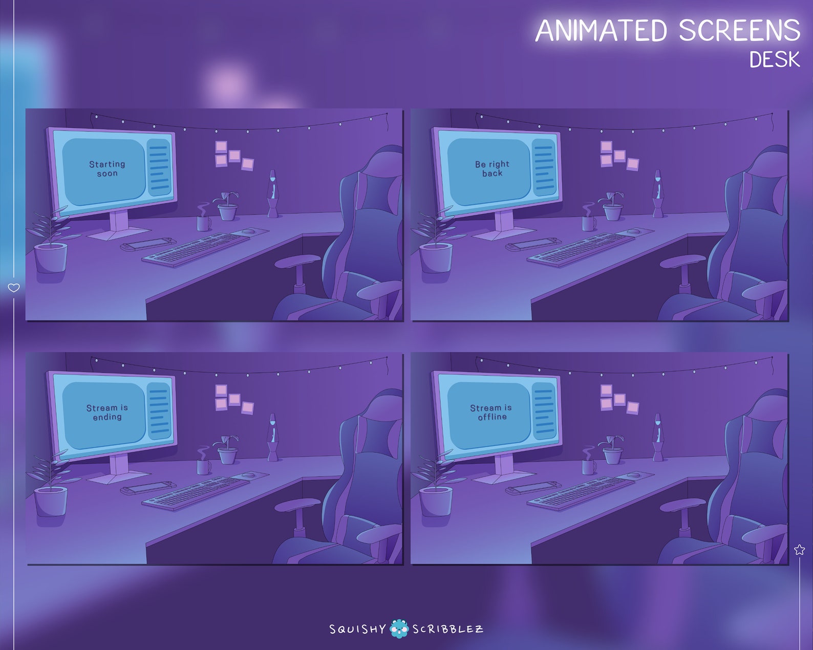 Lofi Desk Stream Package Animated Twitch Overlays - Etsy Australia