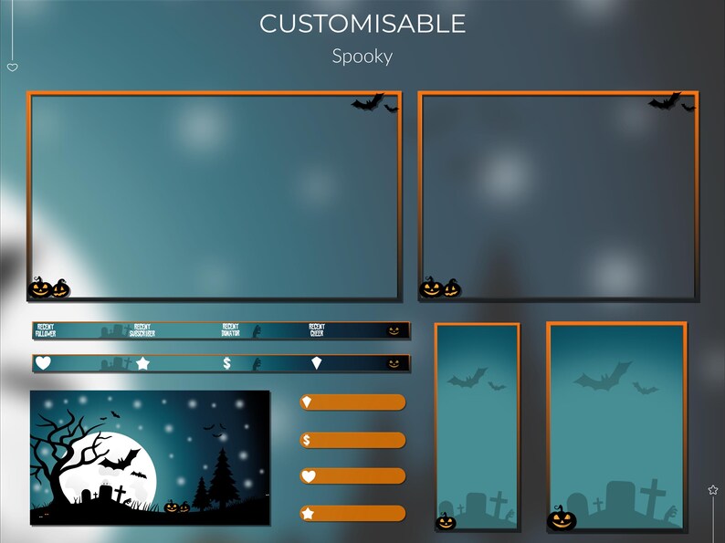 Spooky Stream Overlay Pack | Animated Background | Frames | Recent ...