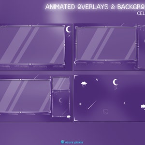Purple Celestial Stream Pack Animated Overlays Animated Frames Alerts ...