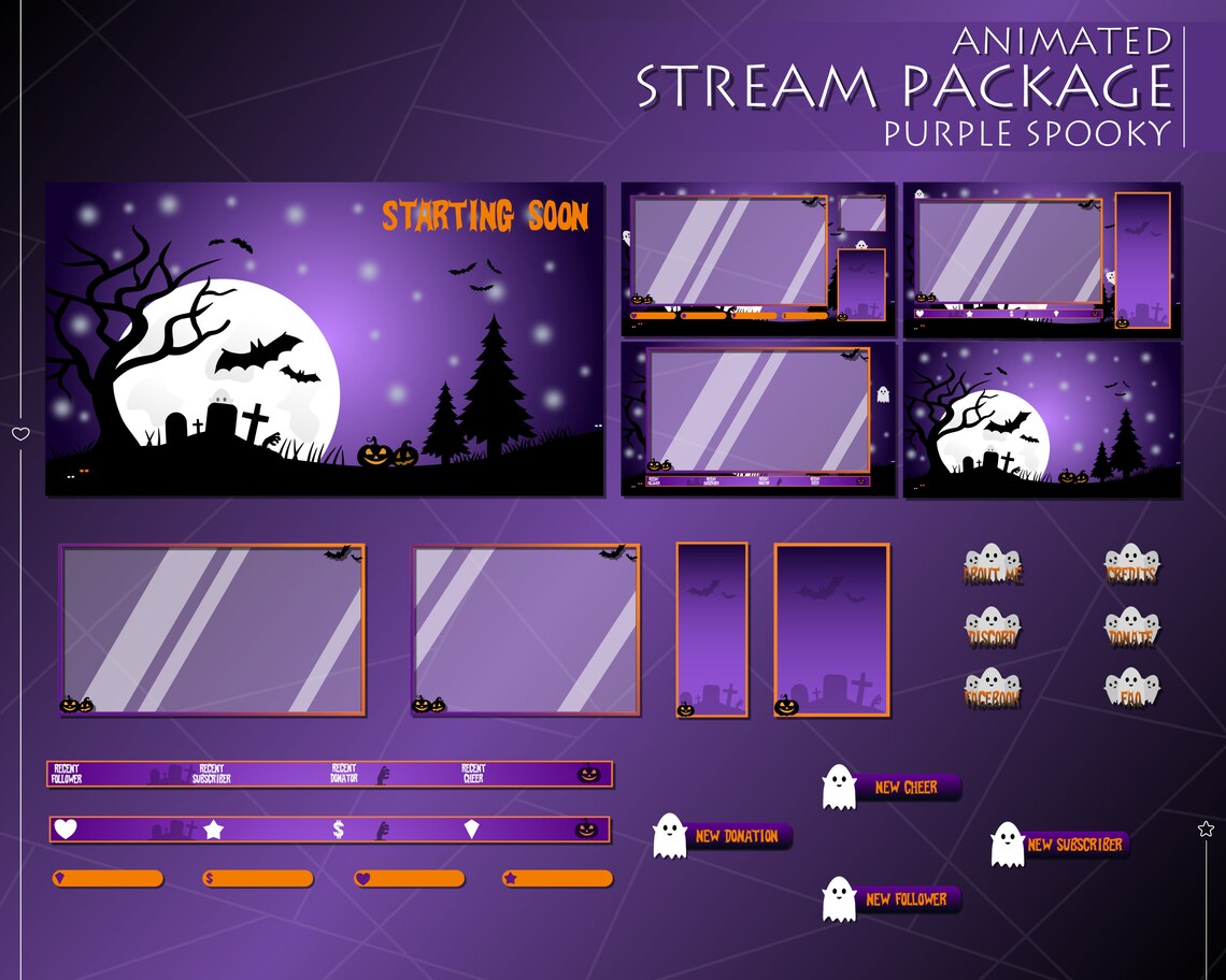 Purple Spooky Halloween Stream Package Ready to Use Spooky - Etsy