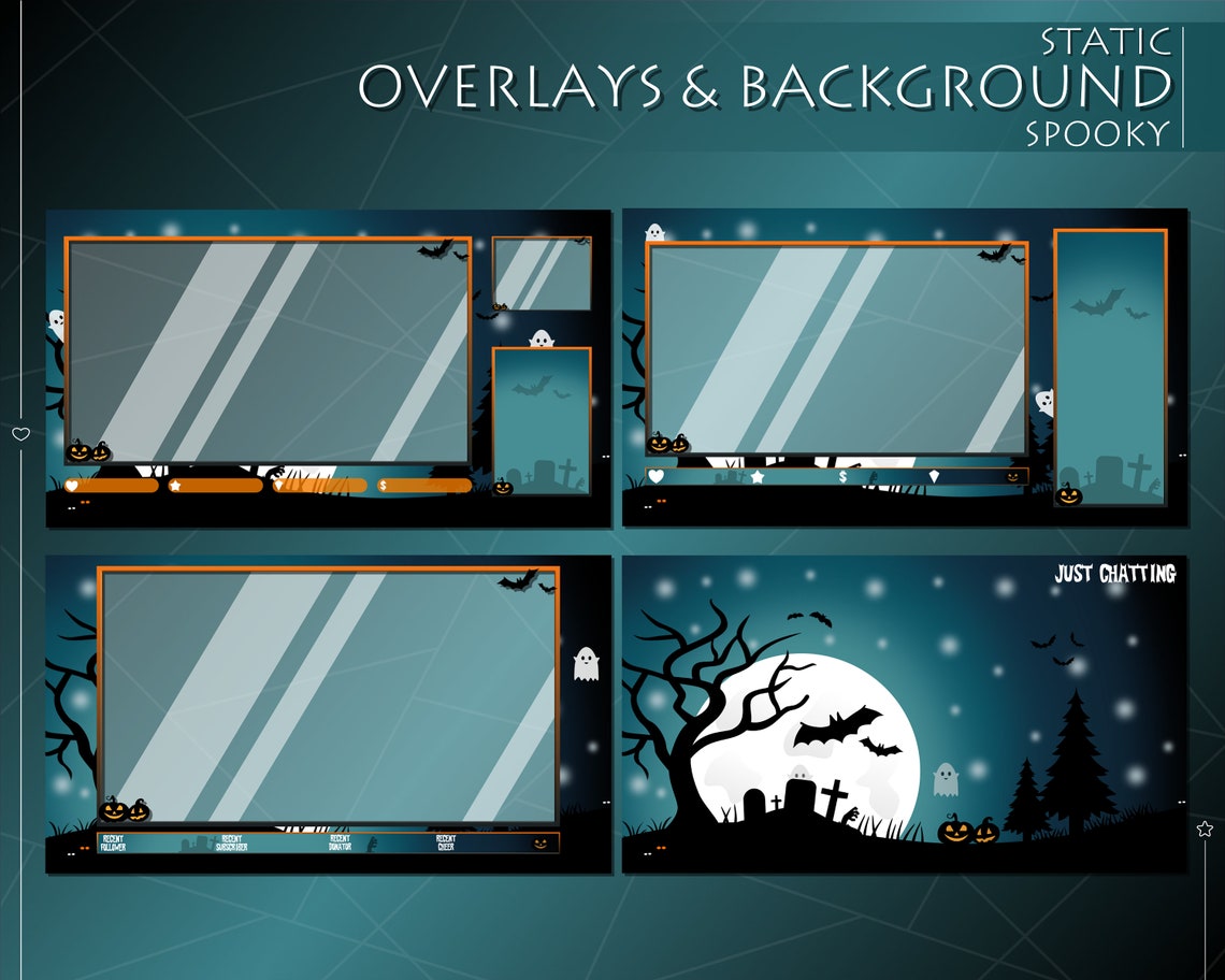 Spooky Stream Overlay Pack Animated Background Frames - Etsy