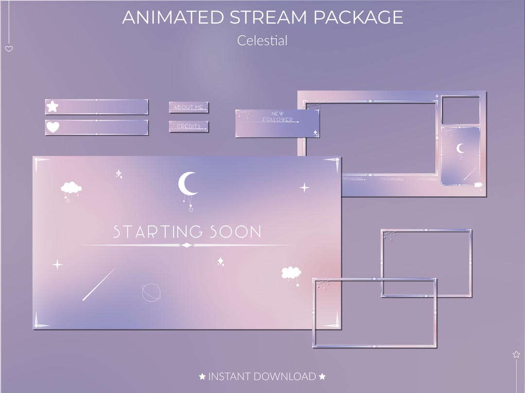 Celestial Twitch Overlay – Animated Stream Bundle W/ Panels, Alerts ...