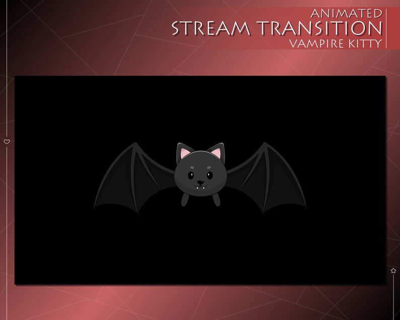 Vampire Kitty Stream Package Animated Frames Animated - Etsy