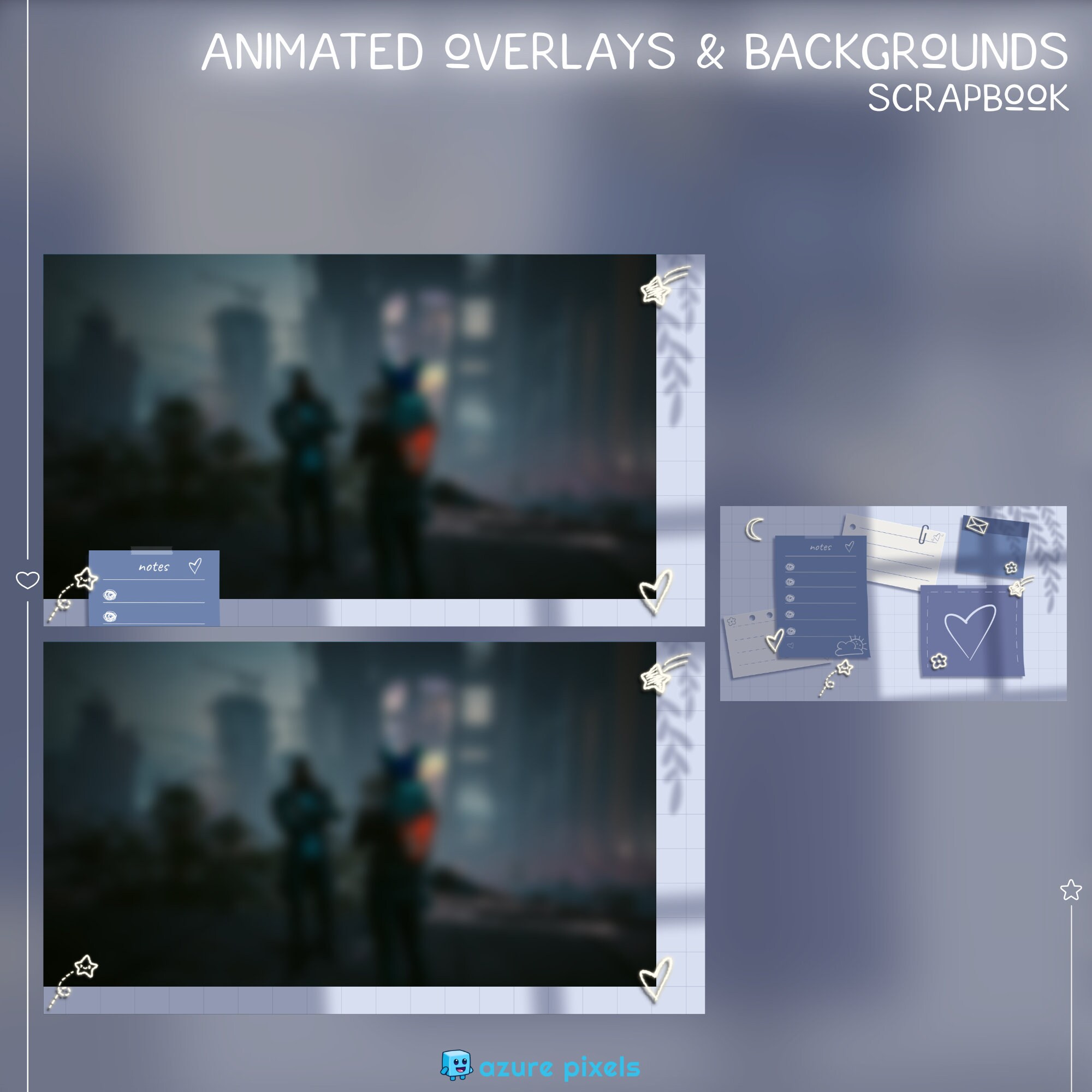 Scrapbook Overlay Stream Pack Animated Minimalist Overlays Twitch ...
