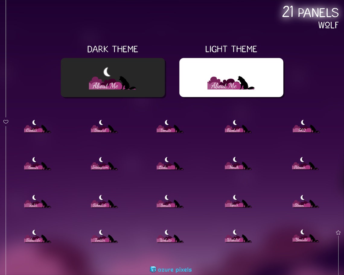 Simple Animated Wolf Stream Package Pink Night Sky Stream Screens ...