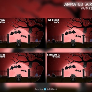 Vampire Kitty Stream Package Animated Frames Animated Overlays Alerts ...