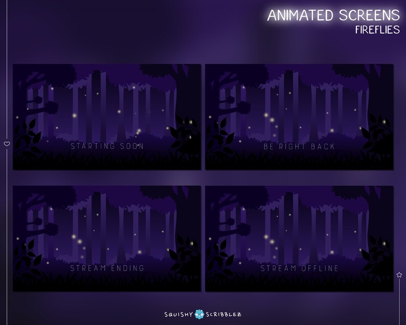 Fireflies Stream Package Animated Purple Chill Vibes - Etsy
