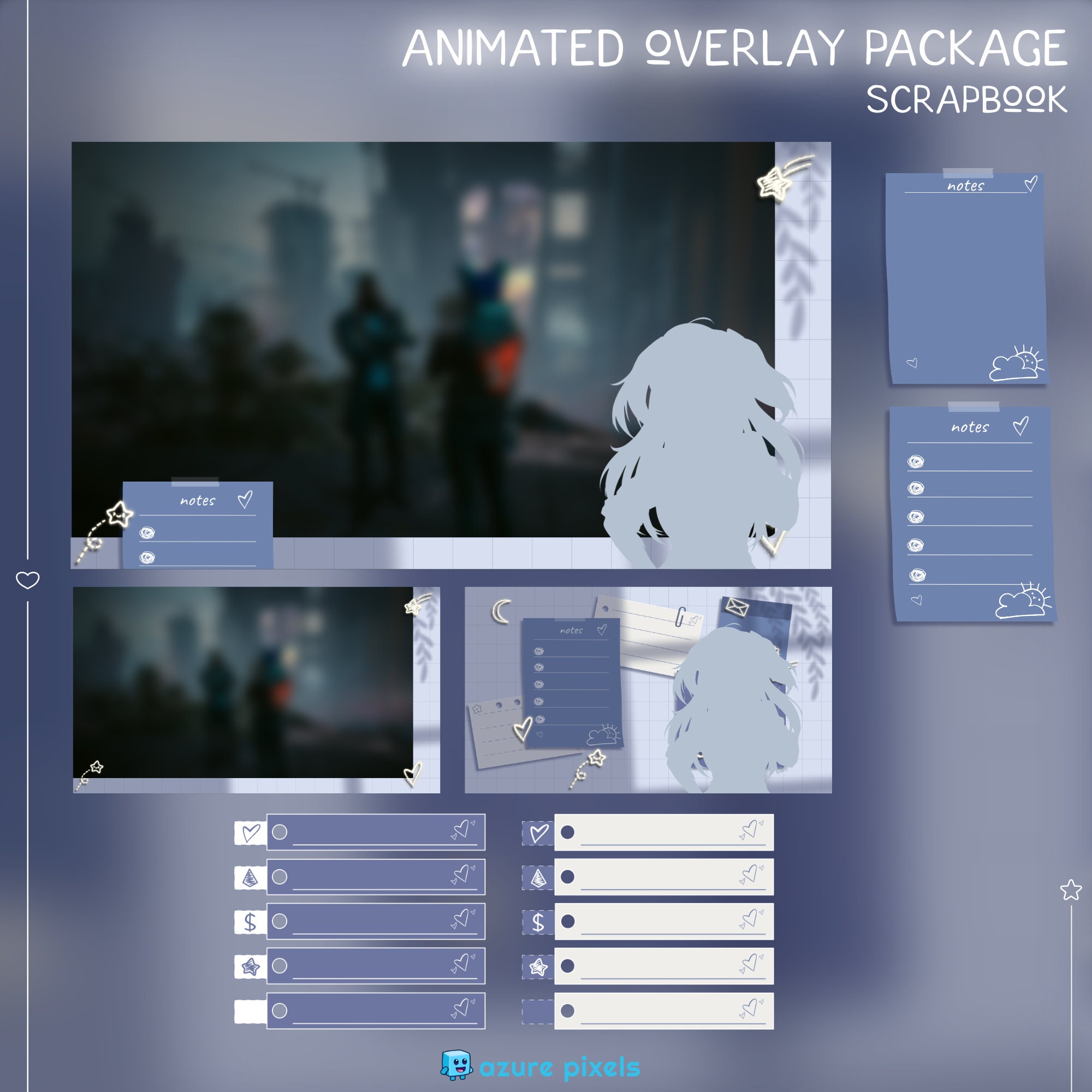 Scrapbook Overlay Stream Pack Animated Minimalist Overlays Twitch ...
