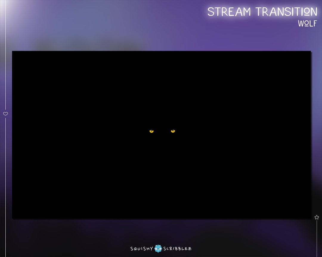 Wolf Transition for Twitch Wolf Eyes Stinger Twitch Streamer Black Wolf ...