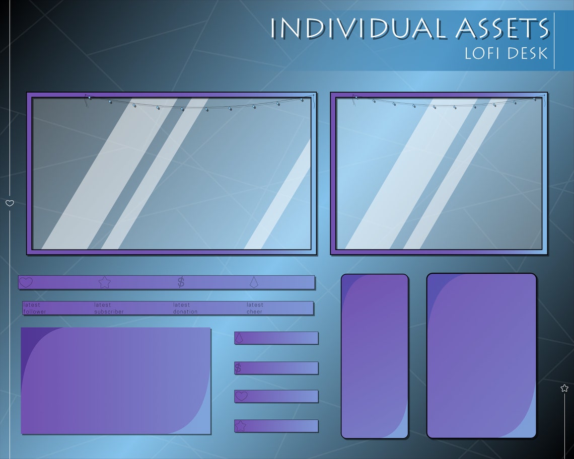 Lofi Desk Stream Package Animated Twitch Overlays - Etsy