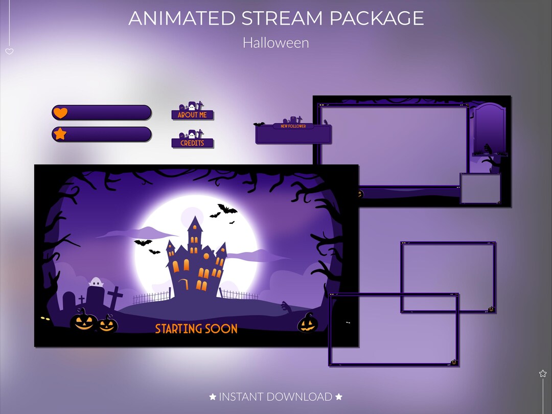 Halloween Animated Stream Pack | Twitch | Animated Overlays | Animated ...